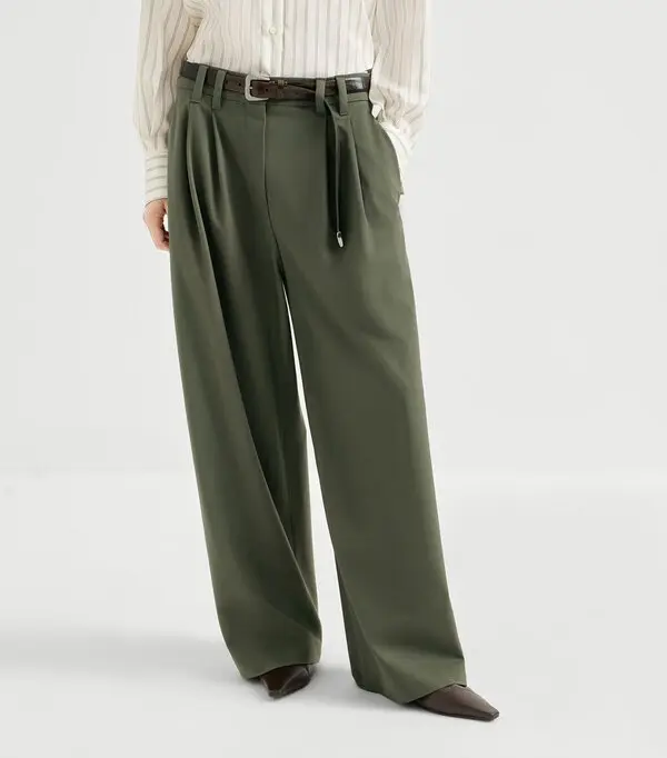 Brunello Cucinelli Tropical Luxury Wool Tailored Trousers