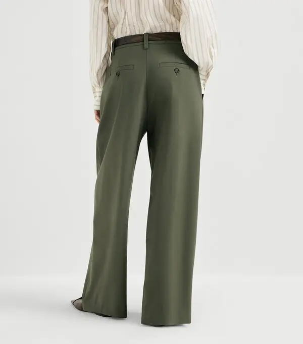 Brunello Cucinelli Tropical Luxury Wool Tailored Trousers