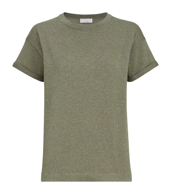 Brunello Cucinelli Cashmere-silk Blend T-shirt - Green