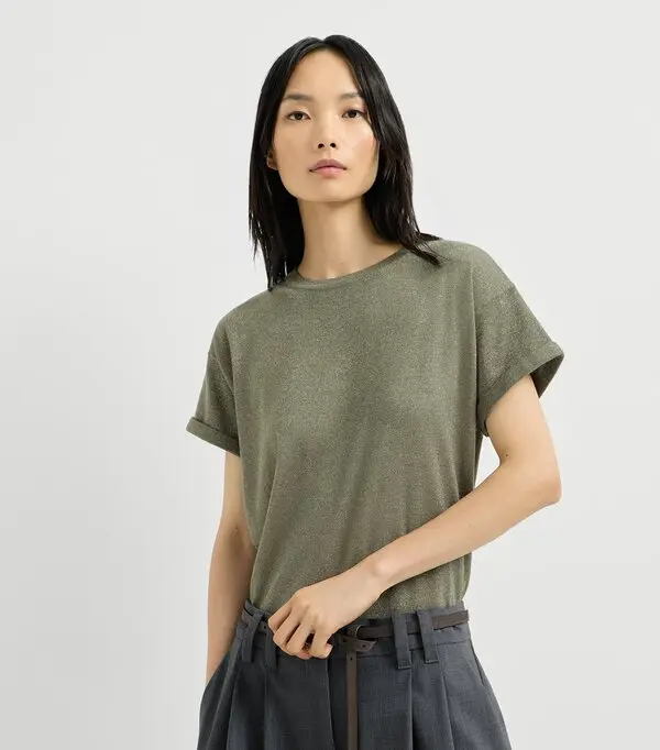 Brunello Cucinelli Cashmere-silk Blend T-shirt - Green