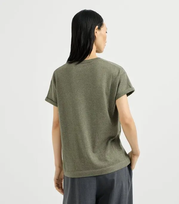 Brunello Cucinelli Cashmere-silk Blend T-shirt - Green
