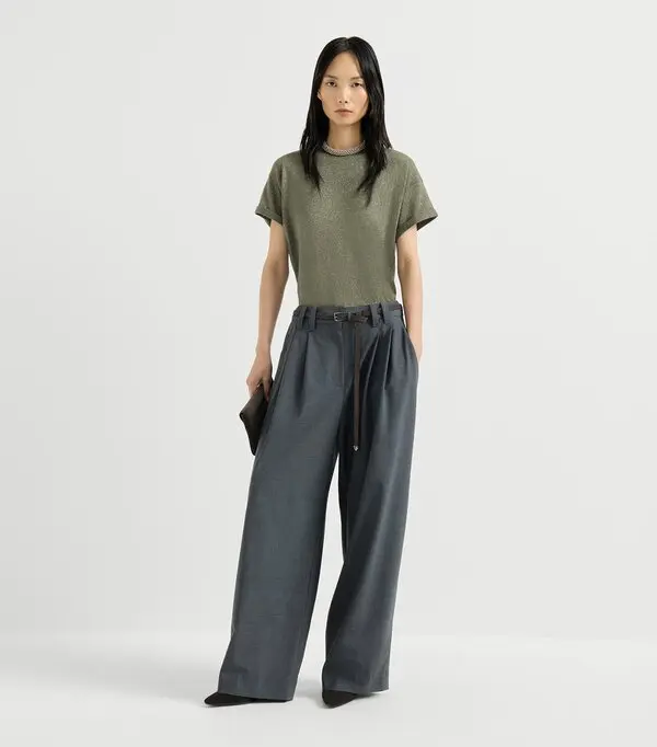 Brunello Cucinelli Cashmere-silk Blend T-shirt - Green