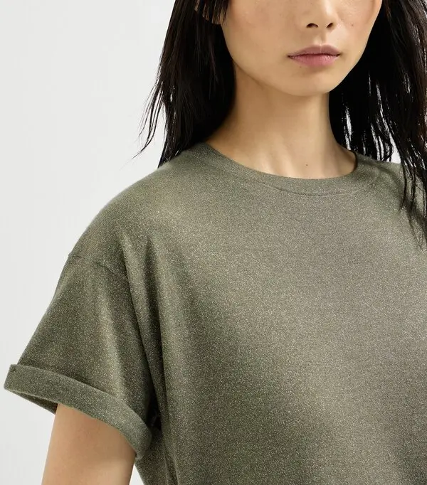 Brunello Cucinelli Cashmere-silk Blend T-shirt - Green