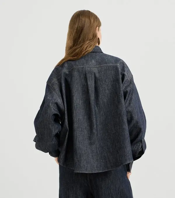 Brunello Cucinelli Monili-trim Denim Shirt