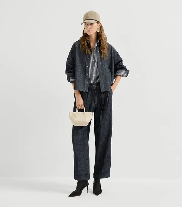 Brunello Cucinelli Monili-trim Denim Shirt