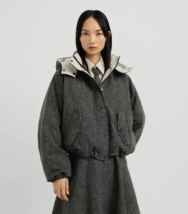 Brunello Cucinelli Down Virgin Wool-blend Hooded Jacket