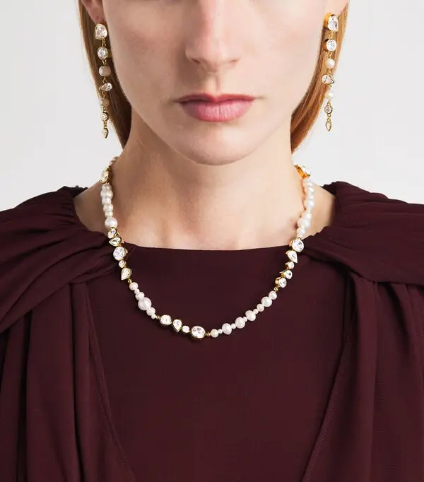 Completedworks Plated Freshwater Pearl Glitch Choker