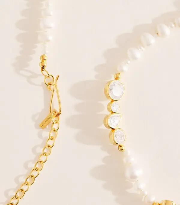 Completedworks Plated Freshwater Pearl Glitch Choker