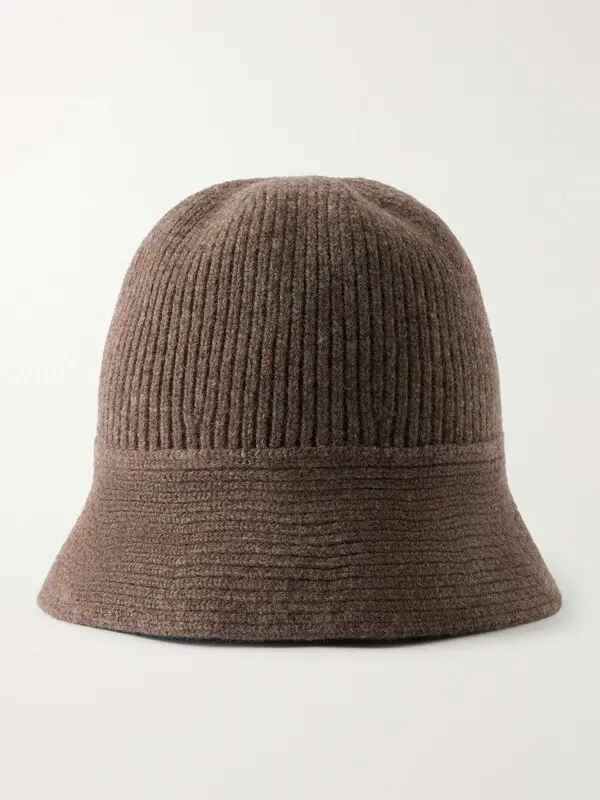 Nour Hammour Bruno Ribbed Merino Wool And Cashmere-blend Bucket Hat