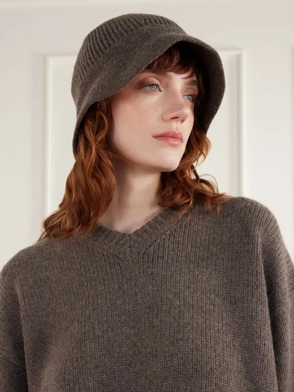 Nour Hammour Bruno Ribbed Merino Wool And Cashmere-blend Bucket Hat