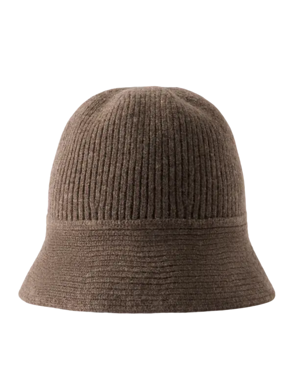 Nour Hammour Bruno Ribbed Merino Wool And Cashmere-blend Bucket Hat - Brown