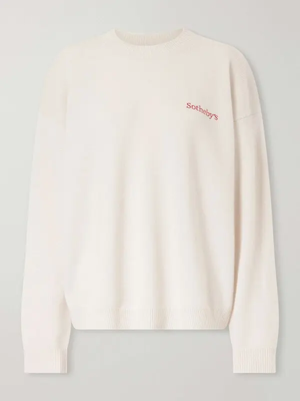 FRAME Sotheby's Logo-embroidered Cashmere Sweater