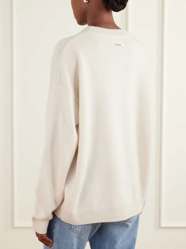 FRAME Sotheby's Logo-embroidered Cashmere Sweater
