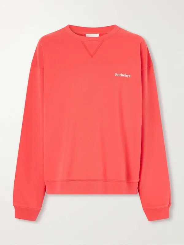 FRAME Sotheby's Logo-embroidered Cotton-jersey Sweatshirt