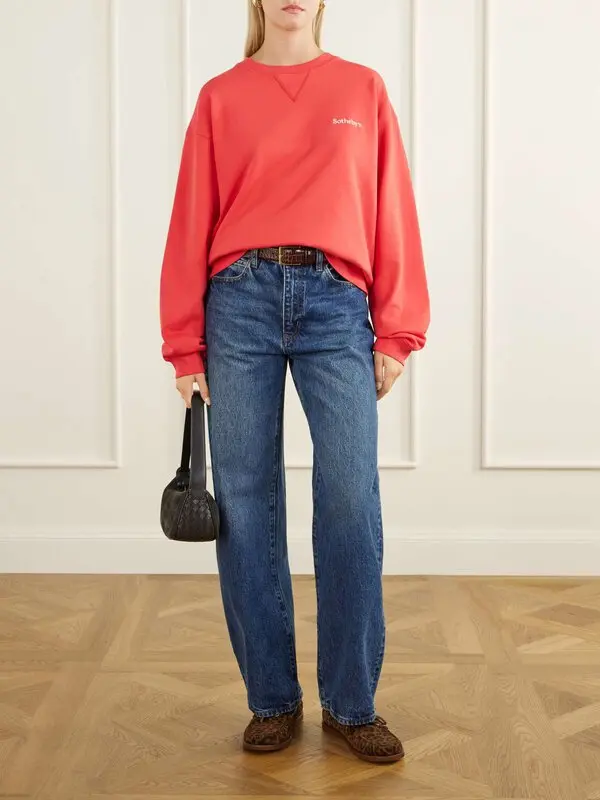 FRAME Sotheby's Logo-embroidered Cotton-jersey Sweatshirt