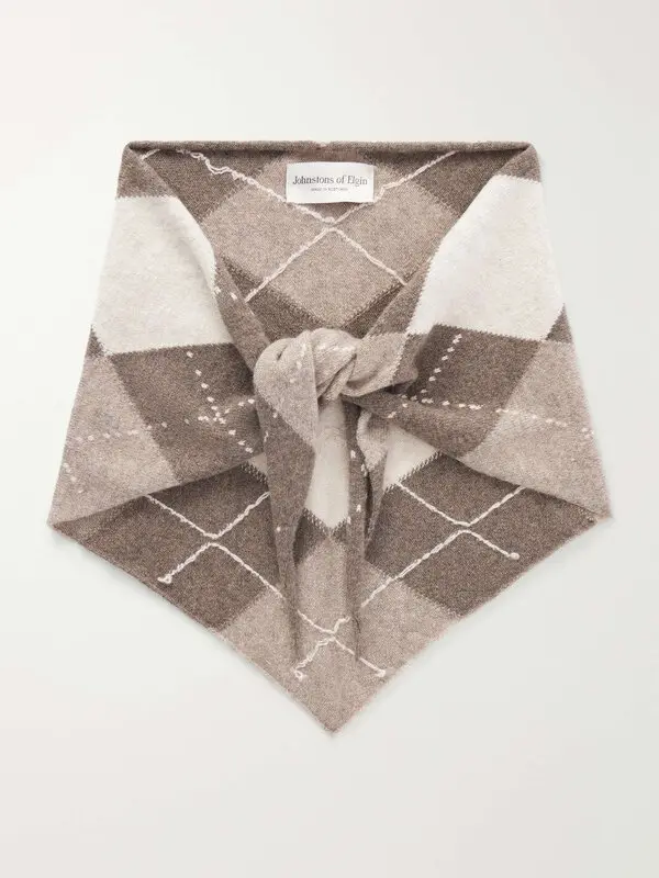 Johnstons Of Elgin Clan Checked Cashmere Scarf