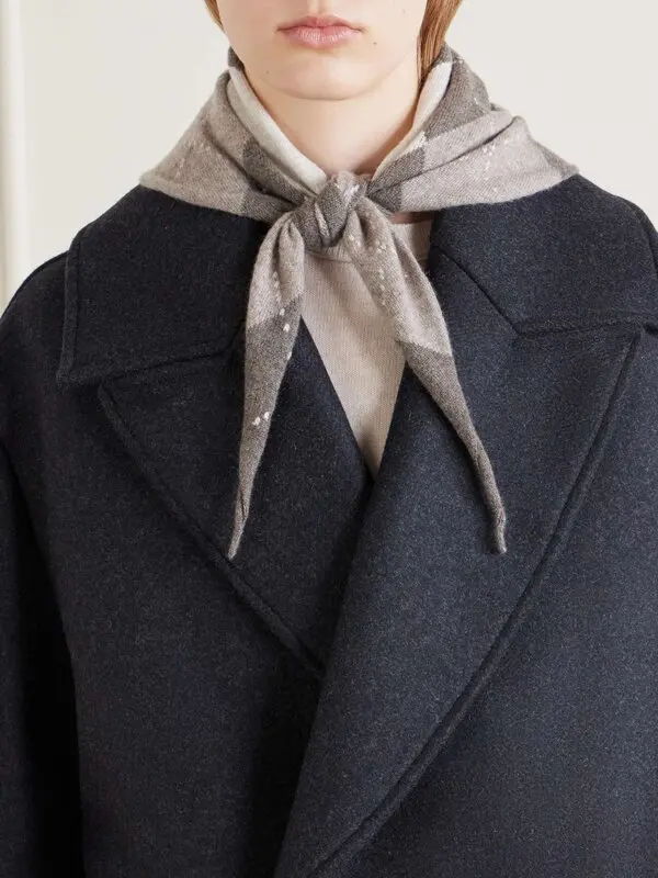 Johnstons Of Elgin Clan Checked Cashmere Scarf