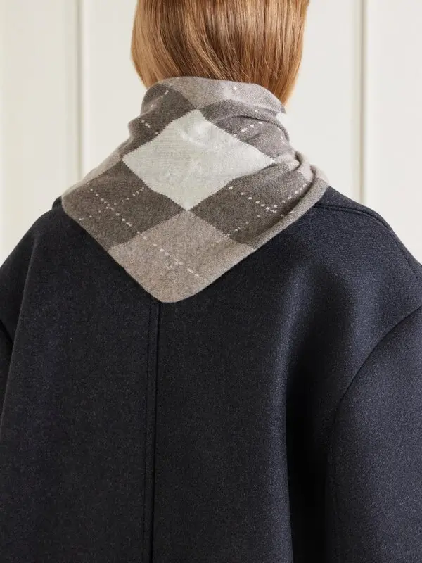 Johnstons Of Elgin Clan Checked Cashmere Scarf