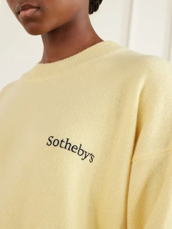 FRAME Sotheby's Logo-embroidered Cashmere Sweater