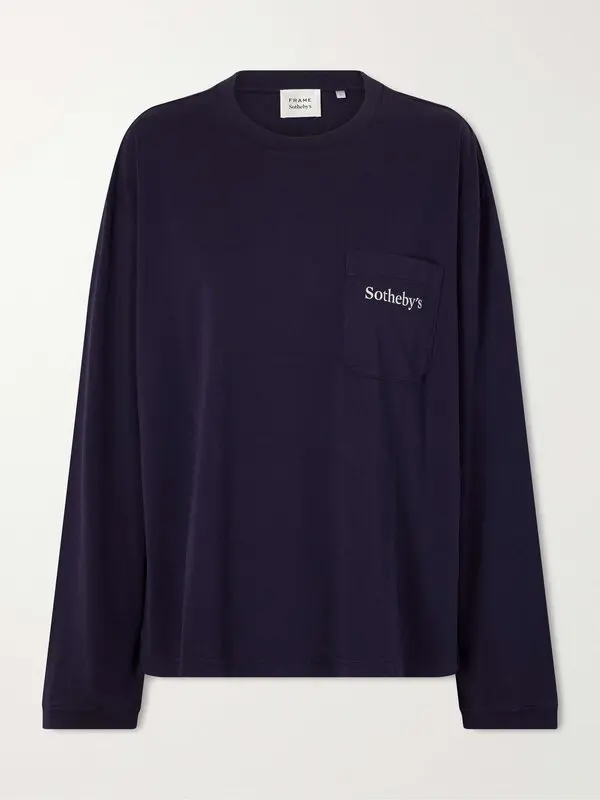 FRAME Sotheby's Logo-embroidered Cotton-jersey Sweatshirt