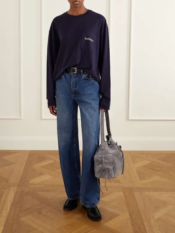 FRAME Sotheby's Logo-embroidered Cotton-jersey Sweatshirt