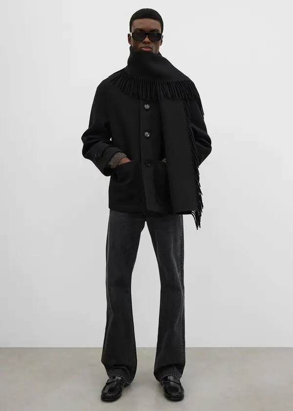 TOTEME Fringed Scarf Jacket - Black