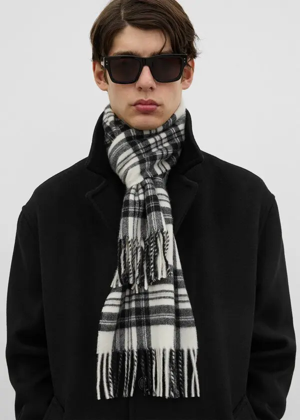 TOTEME Check Scarf White/black