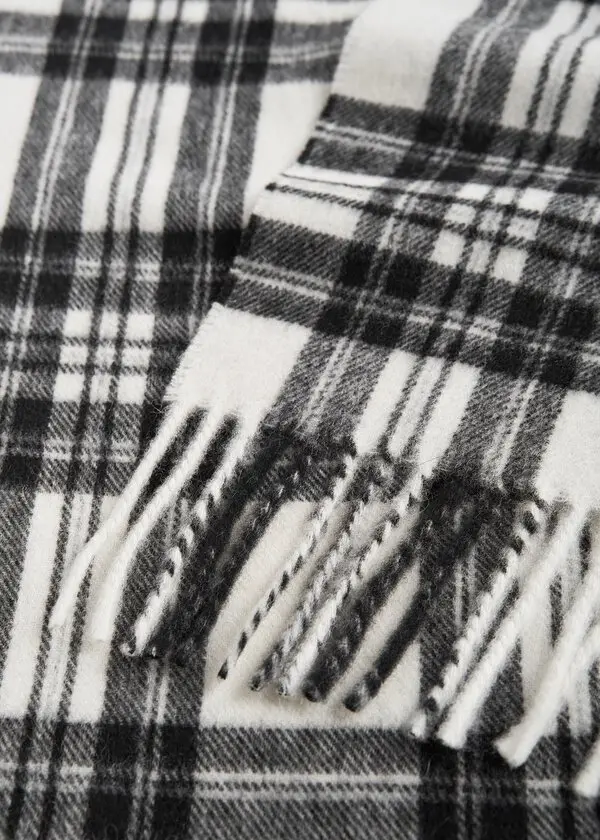 TOTEME Check Scarf White/black