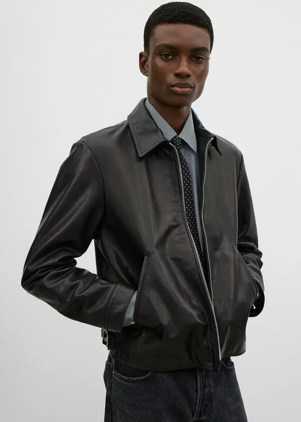 TOTEME Zip Leather Jacket - Black