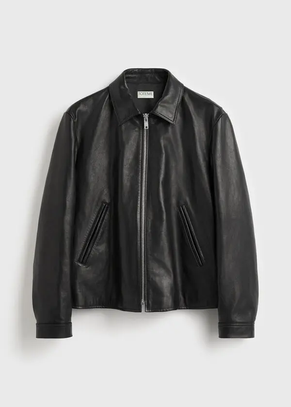 TOTEME Zip Leather Jacket - Black