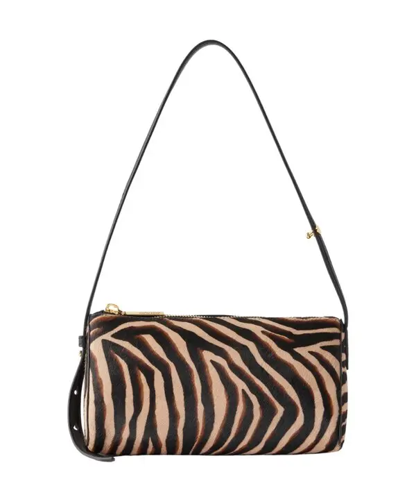Veronica Beard Ziger Animal-print Calf Hair Shoulder Bag - Black
