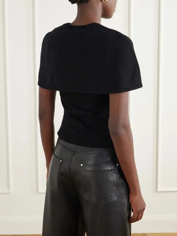 Simkhai Yuki Cape-effect Cashmere Top