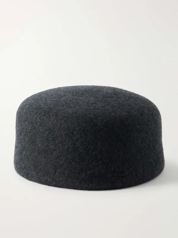 GIGI BURRIS MILLINERY Lauren Wool-felt Flat Cap - Gray