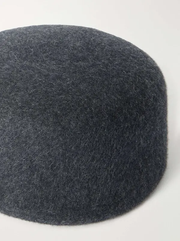 GIGI BURRIS MILLINERY Lauren Wool-felt Flat Cap - Gray
