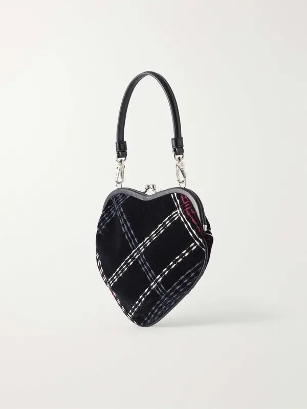 VIVIENNE WESTWOOD Belle Checked Velvet Mini Shoulder Bag