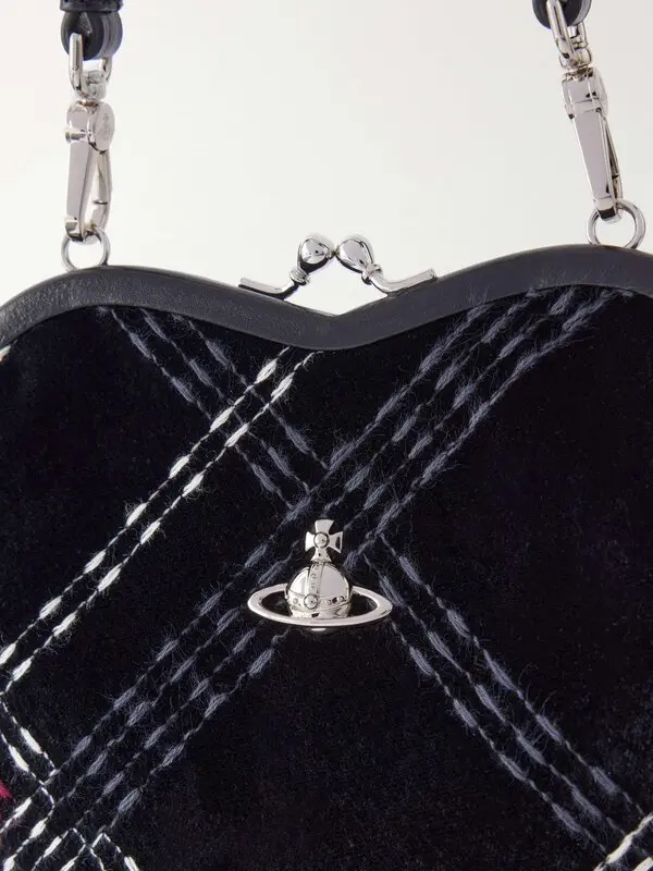 VIVIENNE WESTWOOD Belle Checked Velvet Mini Shoulder Bag