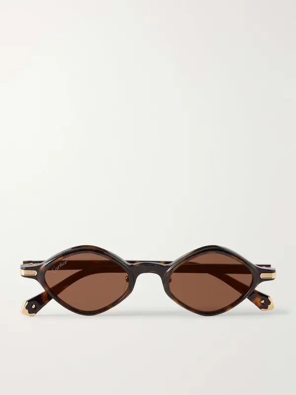 Cartier Signature Round-frame Acetate Sunglasses - Brown