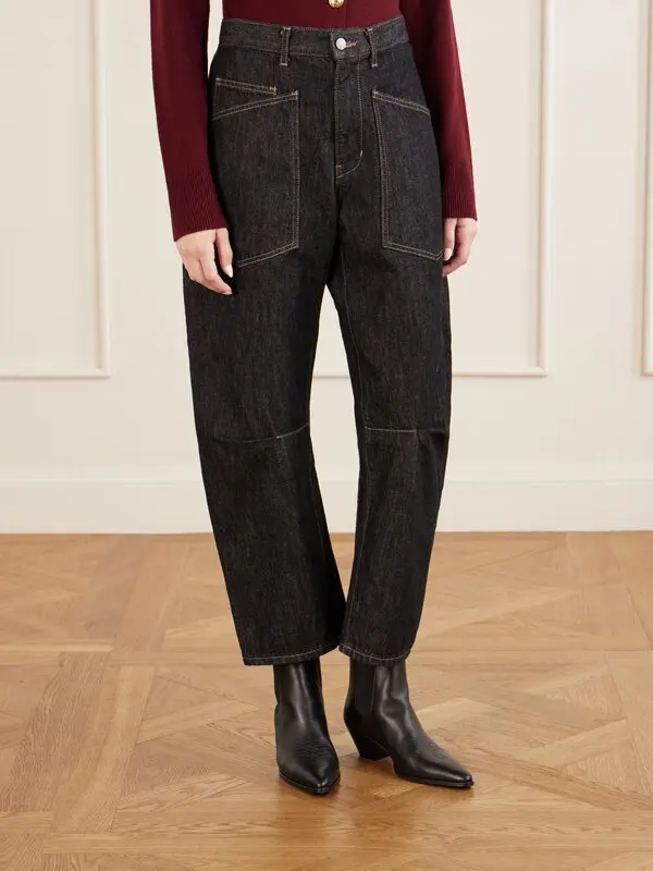 NILI LOTAN Shon Cotton Twill Wide-leg Pants - Blue