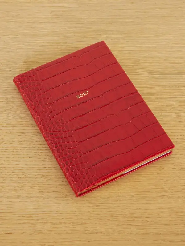 Smythson Mara 2027 Croc-embossed Leather Diary