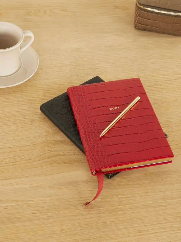 Smythson Mara 2027 Croc-embossed Leather Diary