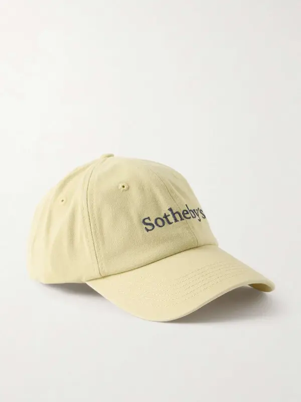 FRAME Sotheby's Embroidered Cotton-canvas Cap - Yellow