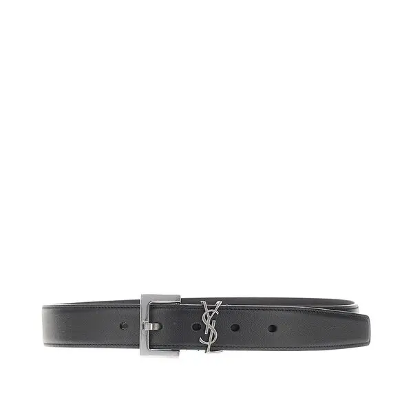 Saint Laurent Detail Leather Belt - Black