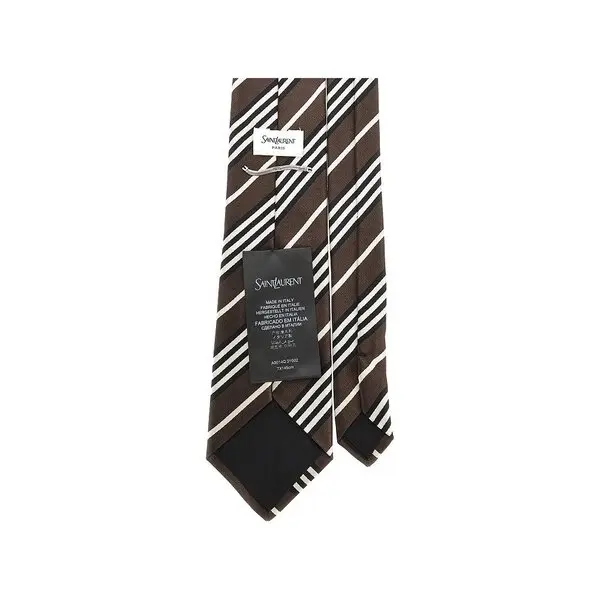 Saint Laurent Striped Silk Necktie
