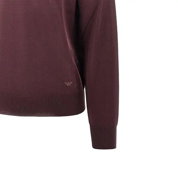 Emporio Armani Virgin Wool Weater With Eagle Embroidery