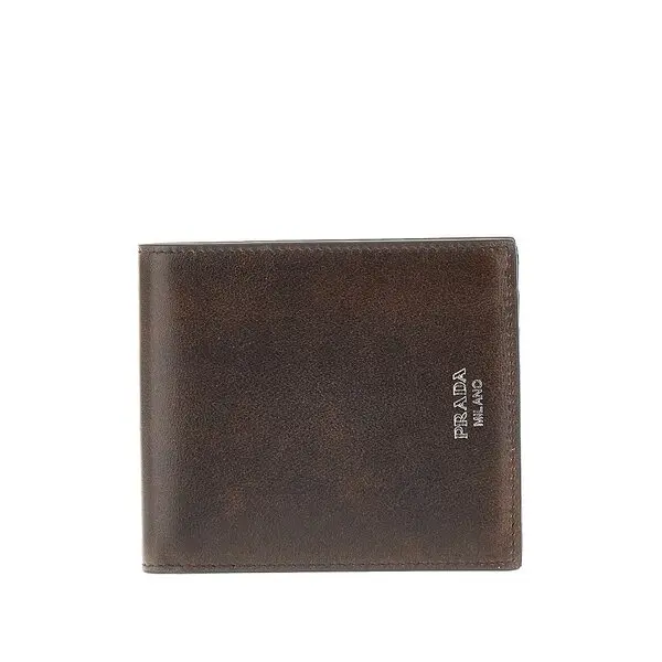 Prada Vintage Effect Leather Bi-fold Wallet