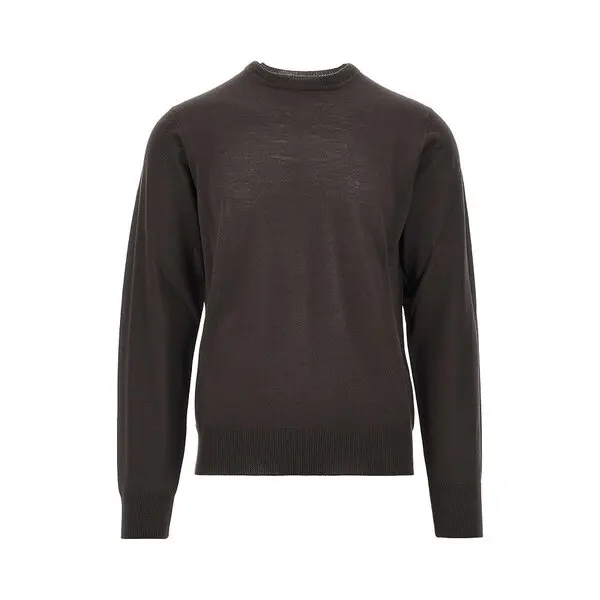 Emporio Armani Virgin Wool Weater With Eagle Embroidery