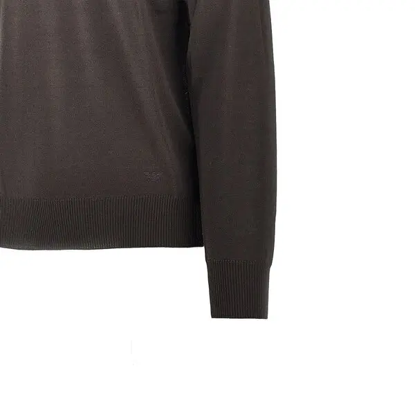 Emporio Armani Virgin Wool Weater With Eagle Embroidery