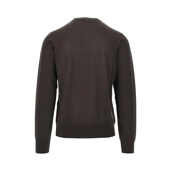 Emporio Armani Virgin Wool Weater With Eagle Embroidery