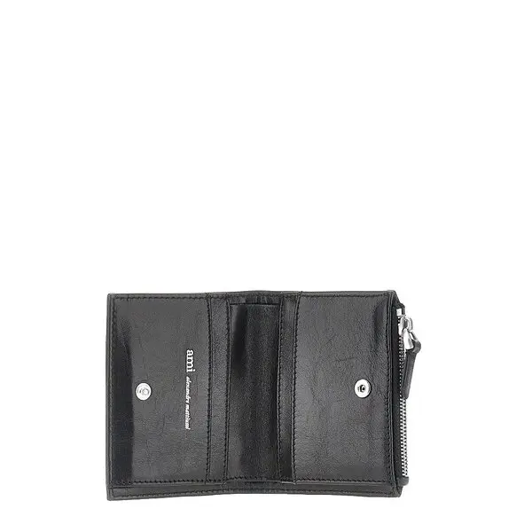 AMI Paris Leather Bi-fold Voulez-vous Wallet