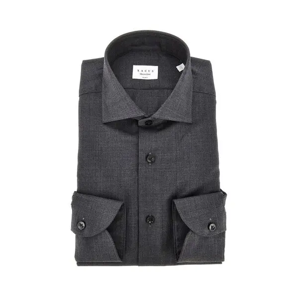 XACUS Tailor Fit 'merino' Shirt - Grey